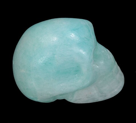 Larimar (Pectolite) carving, Skull | Hispanola, Dominican Republic