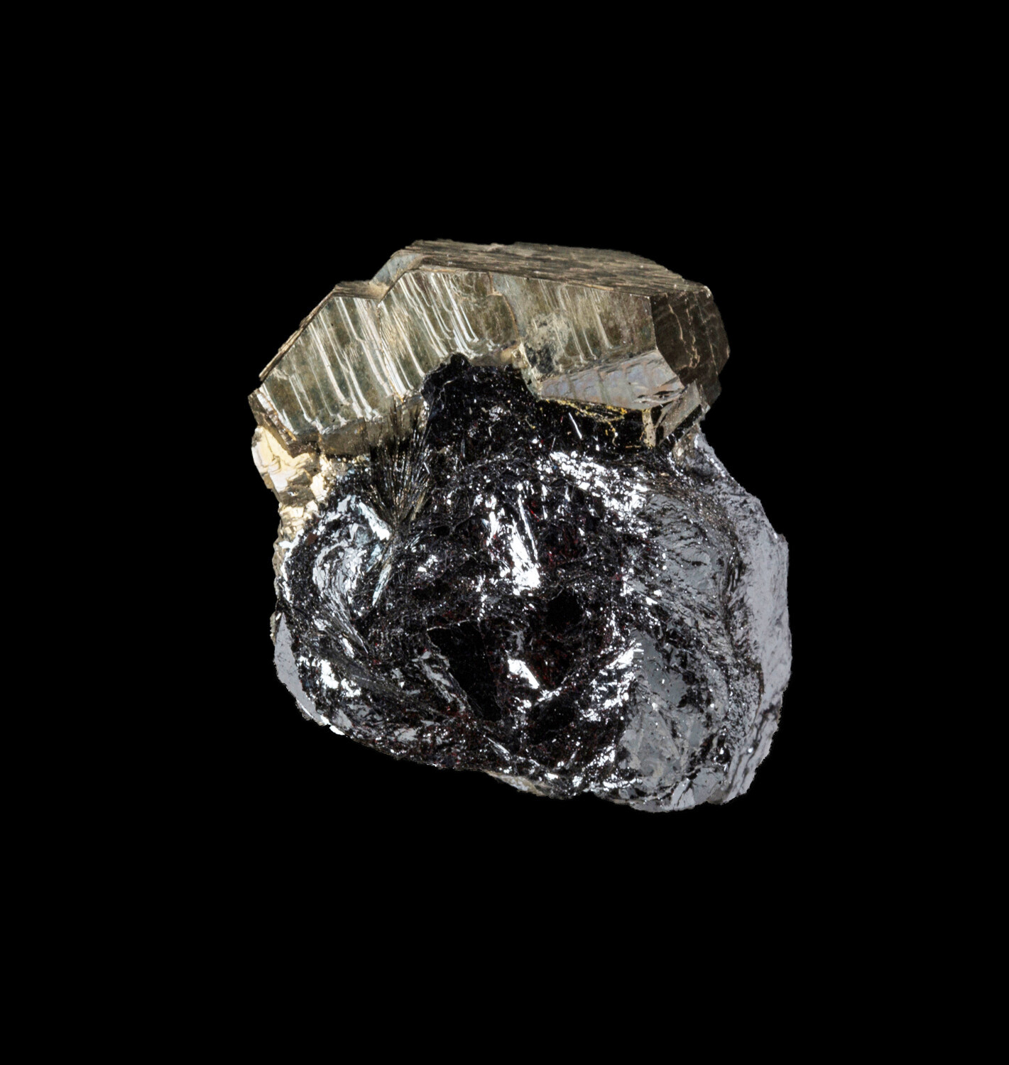 Pyrite on Hematite (classic locale) Whitmore Coll. | Rio Marina, Elba ...