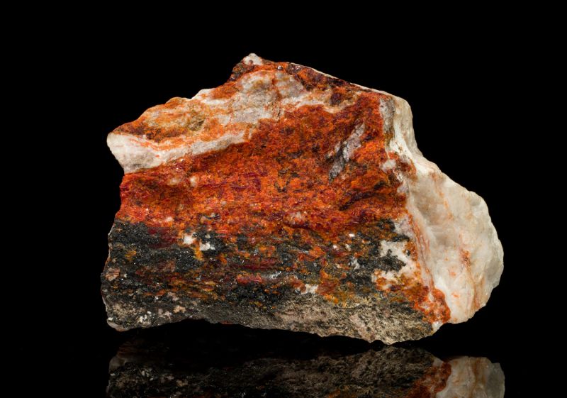 Pyrochroite, Zincite, Willemite & Calcite (Ted Bartels Coll ...