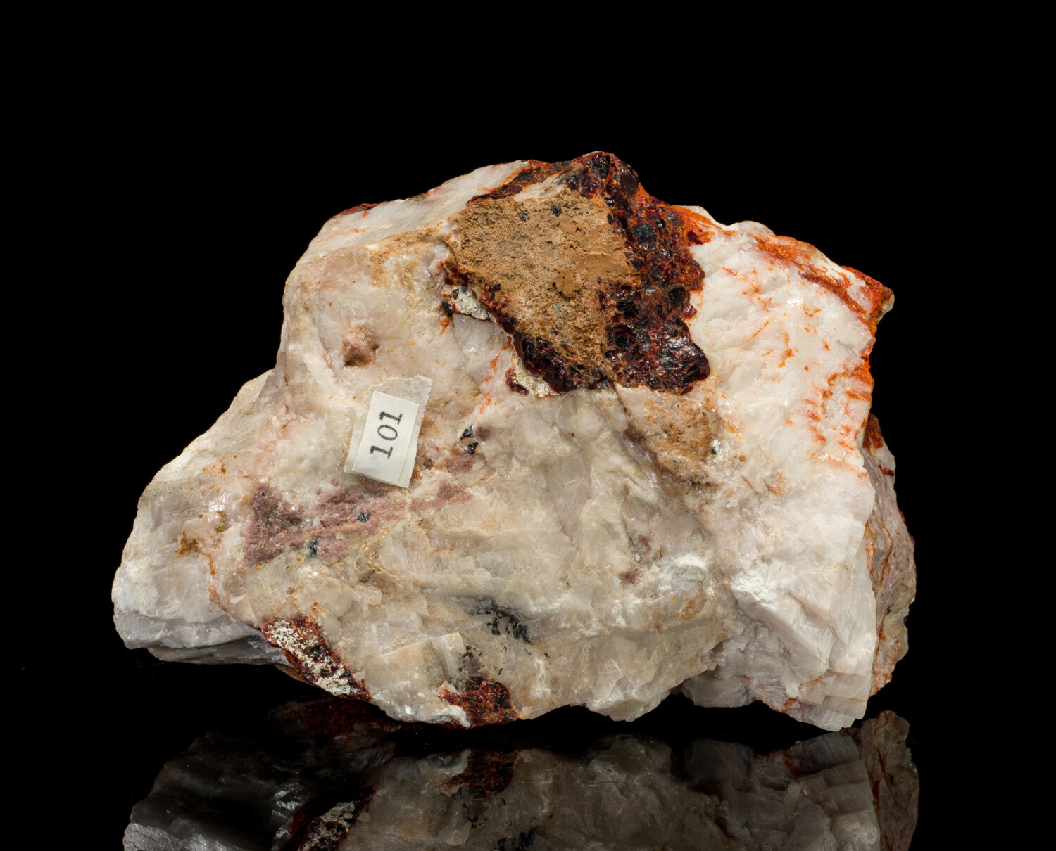 Pyrochroite, Zincite, Willemite & Calcite (Ted Bartels Coll ...