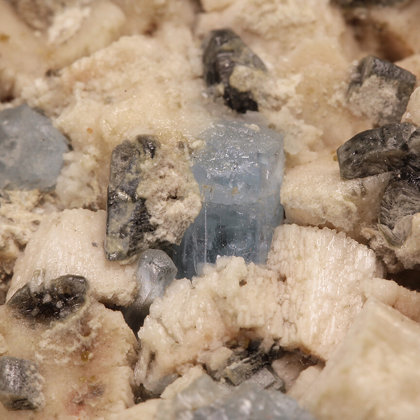 Aquamarine (rich color) on Microcline (ex Geary Murdock Collection ...