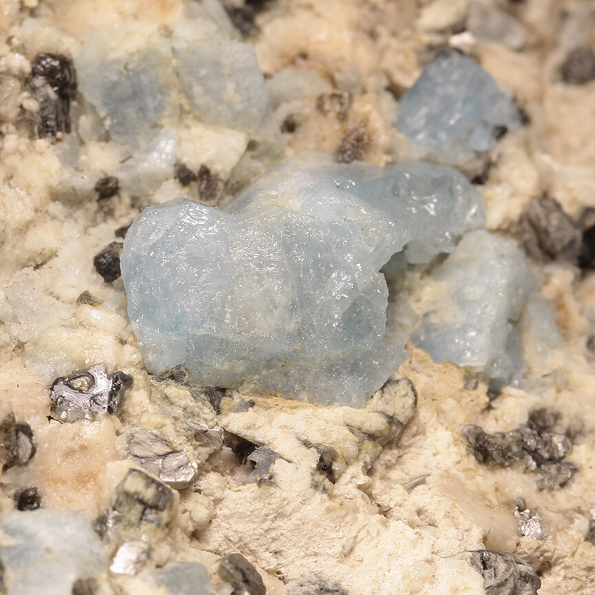 Aquamarine (rich color) on Microcline (ex Geary Murdock Collection ...