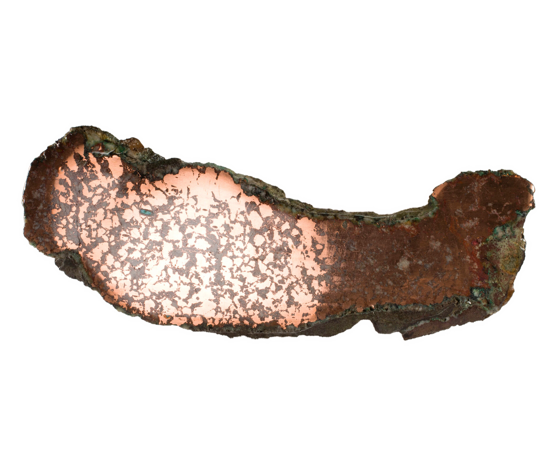 Large polished Copper glacial drift slab | Ontonagon County, Michigan