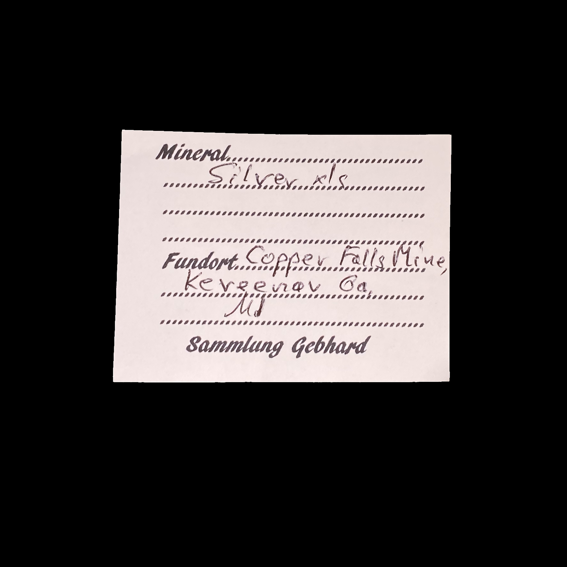 Silver (crystallized) | Copper Falls Mine, Copper Falls, Eagle Harbor ...