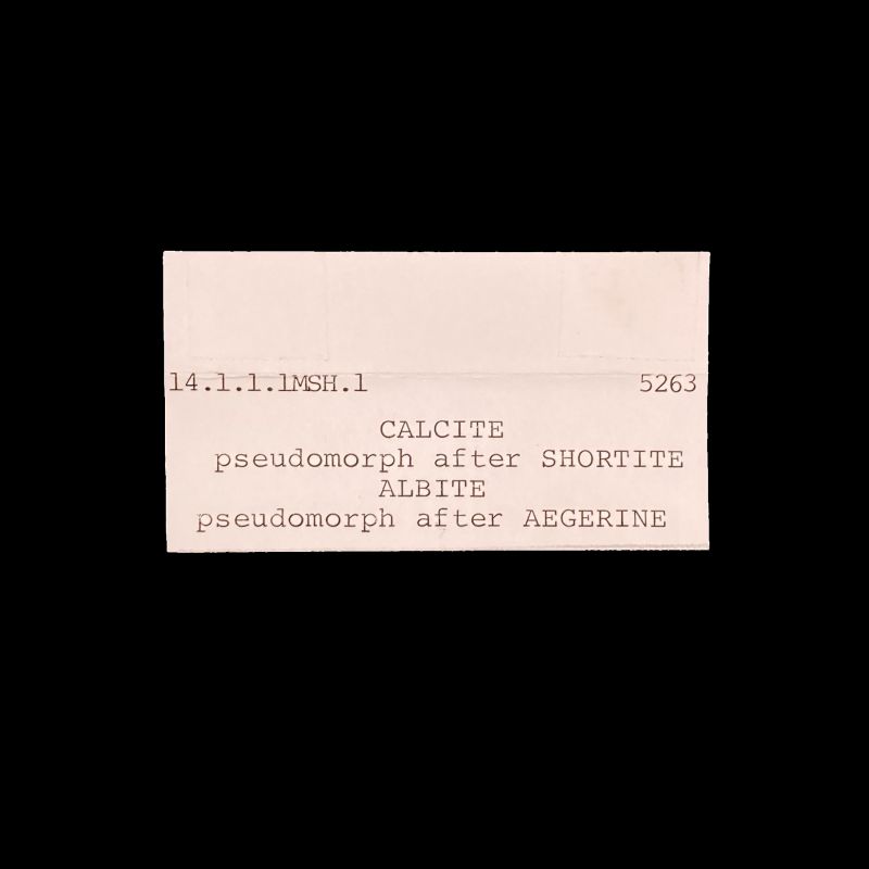 Calcite pseudomorph after Shortite with Albite pseudomorph after ...