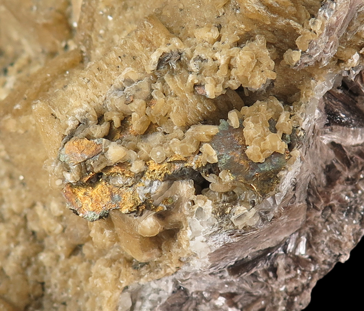 Siderite on Muscovite with Chalcopyrite | Panasqueira Mines, Covilhã ...