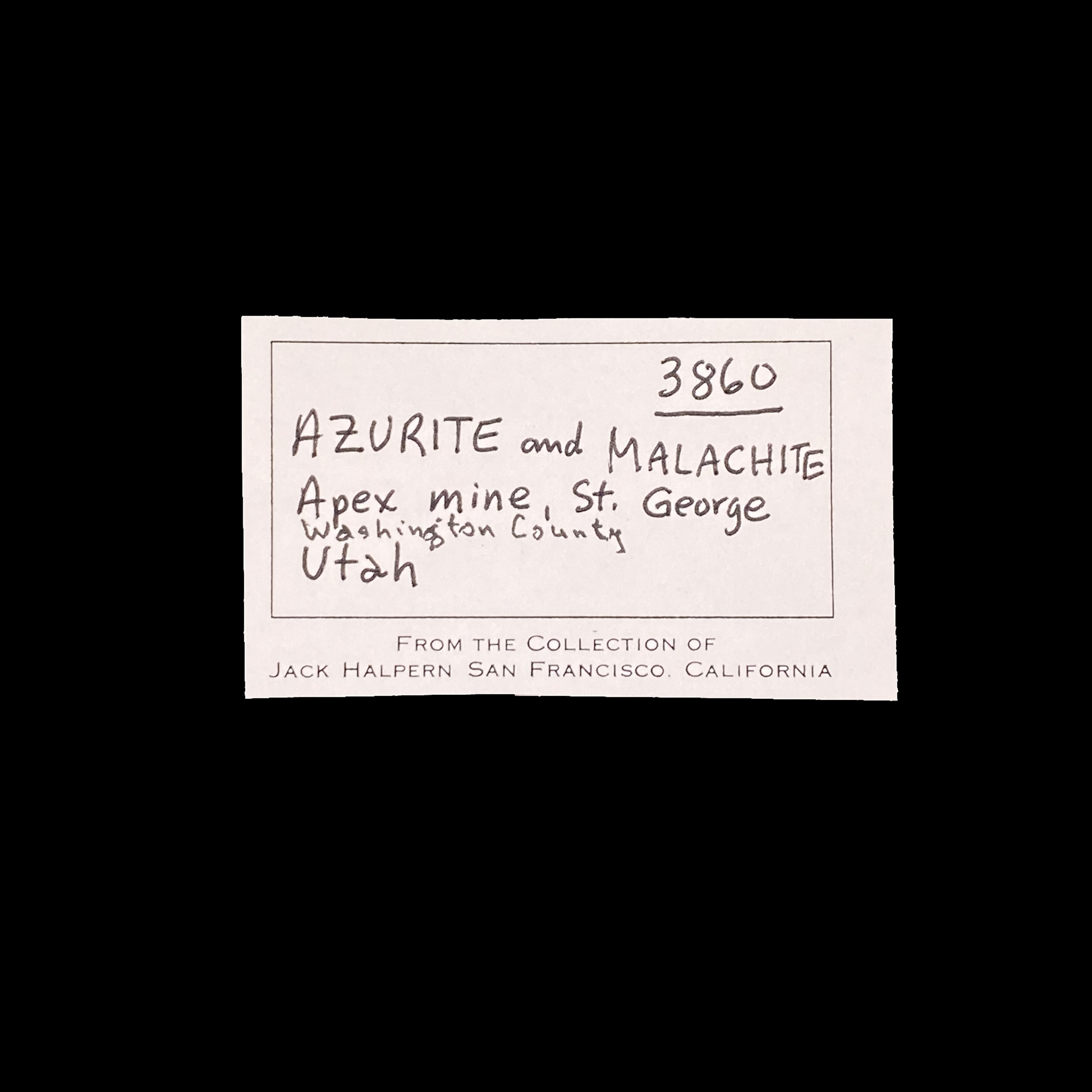 Azurite with Malachite (classic locality) | Apex Mine, Jarvis Peak ...