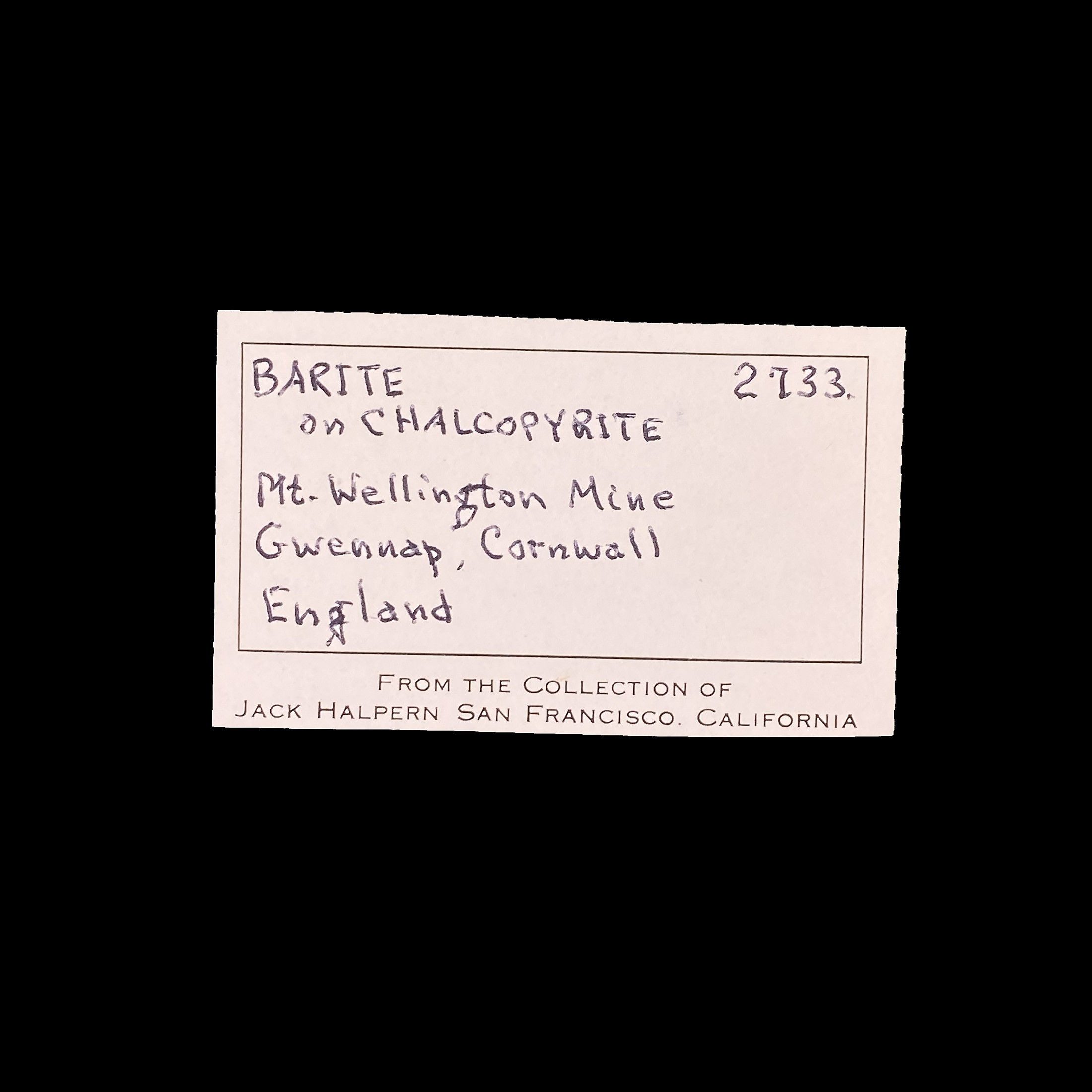 Baryte (RARE from Cornwall - great pedigree) | Mount Wellington Mine, Cusgarne, Gwennap ...