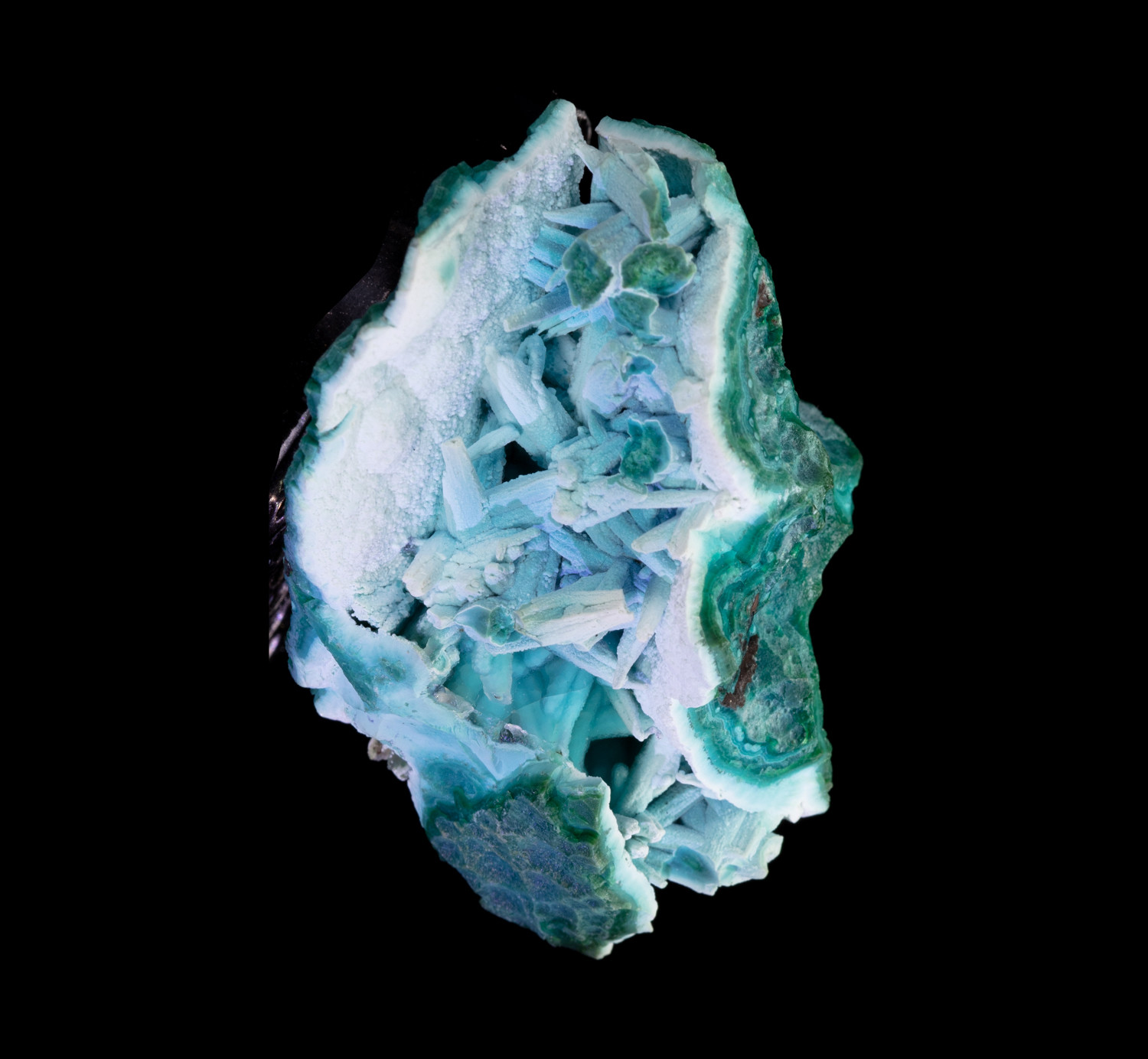 Chrysocolla ps. Malachite and Gypsum, in Chrysocolla | Ray Mine, Scott ...
