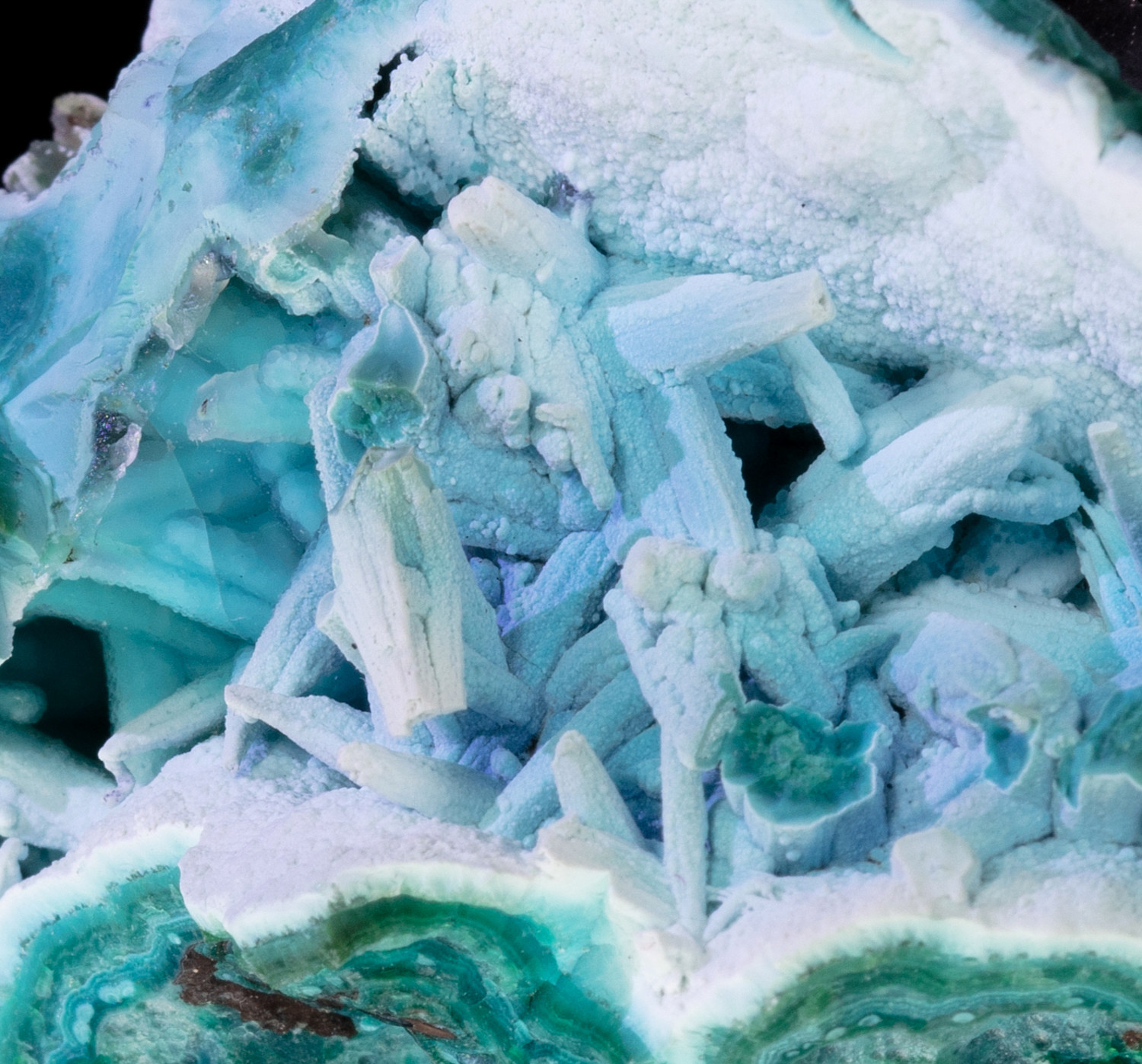 Chrysocolla ps. Malachite and Gypsum, in Chrysocolla | Ray Mine, Scott ...