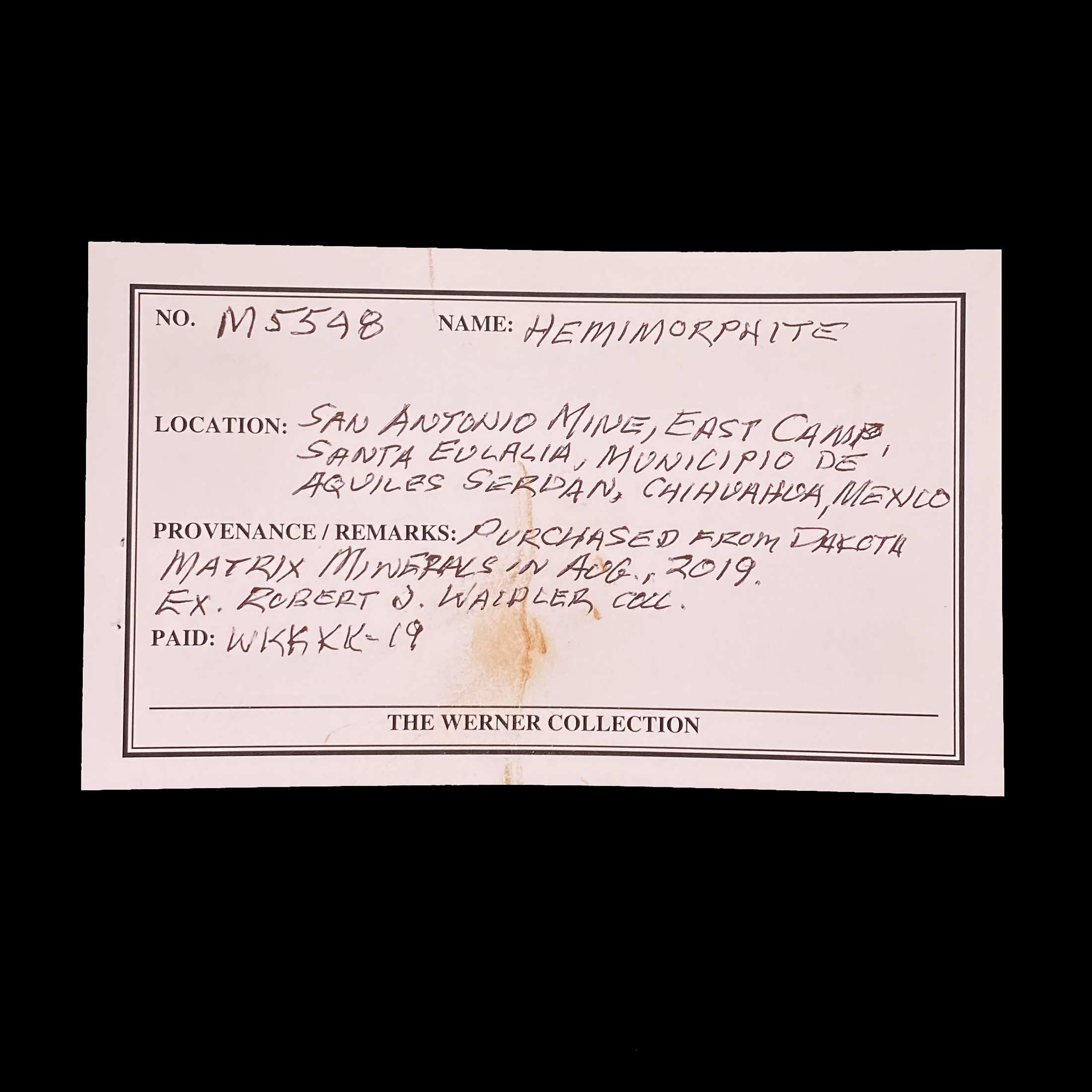 Hemimorphite (classic locality) | San Antonio Mine, East Camp, Santa ...