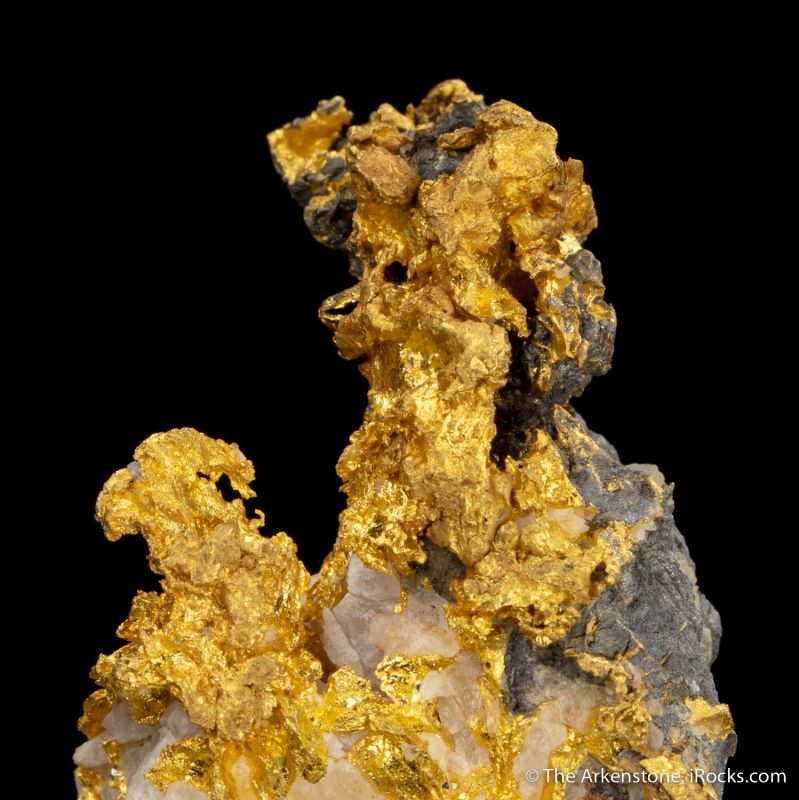 Gold in Quartz - rare locale | Ganzhizhou Mine, Meigu Co., Sichuan Prov ...
